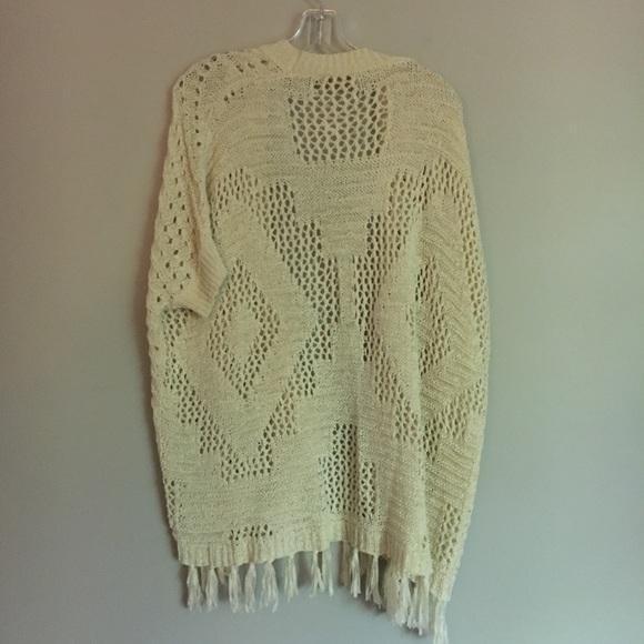 Braeve | Sweaters | Braeve Oversized Openwork Fringe Cardigan | Poshmark